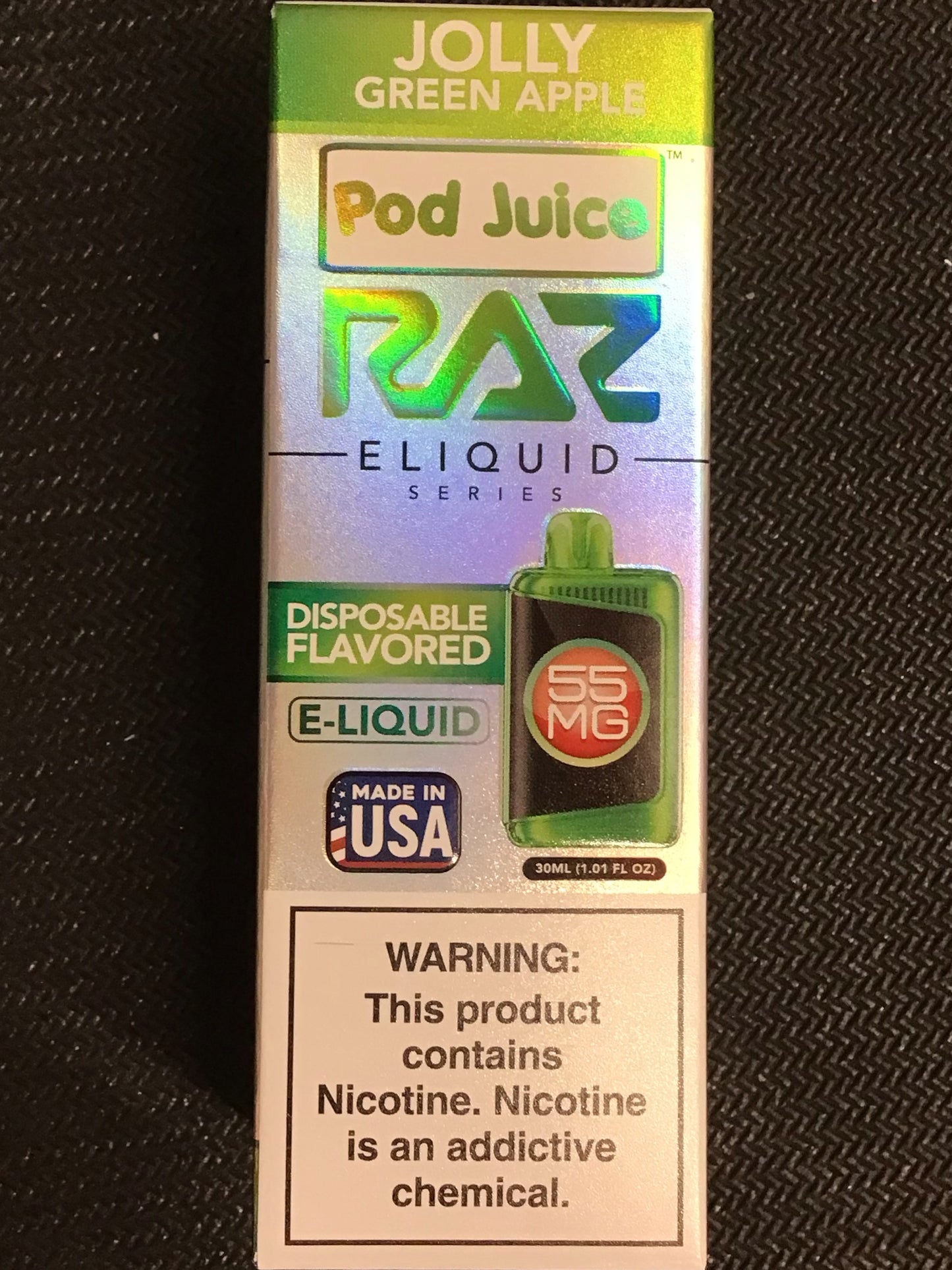 Raz X Pod Juice Jolly Green Apple 55mg – Old School Glass